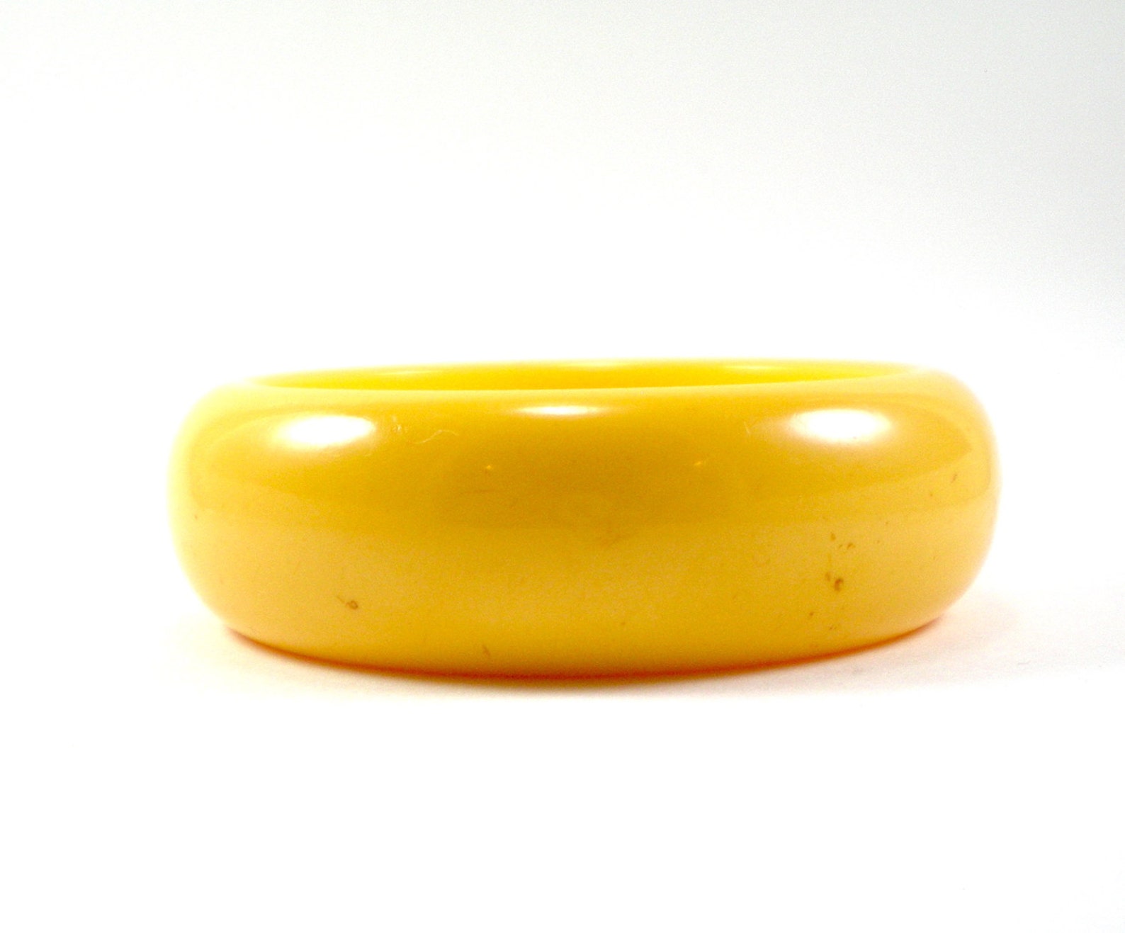 Yellow Bakelite Bracelet Bangle Old Plastic Lucite Butterscotch Vintage ...