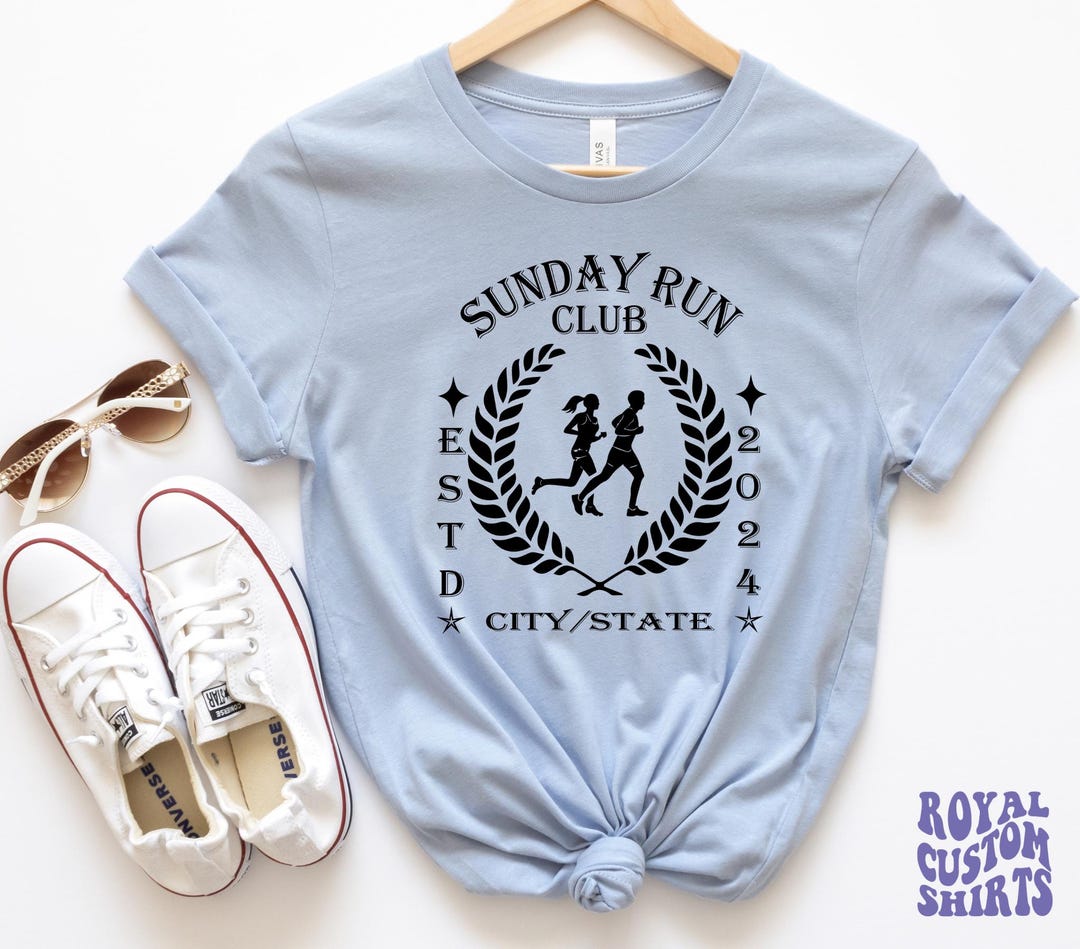 Custom Sunday Run Club Shirt, Personalized Marathon Shirt, Motivational ...