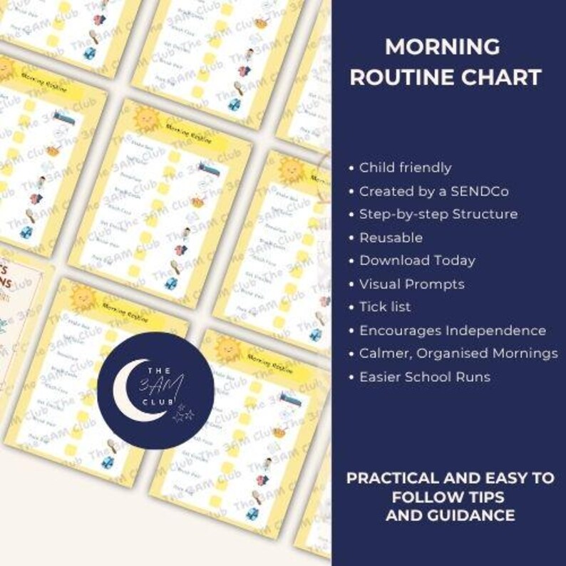 Morning Routine Chart for Kids | ADHD Autism Visual Schedule ...