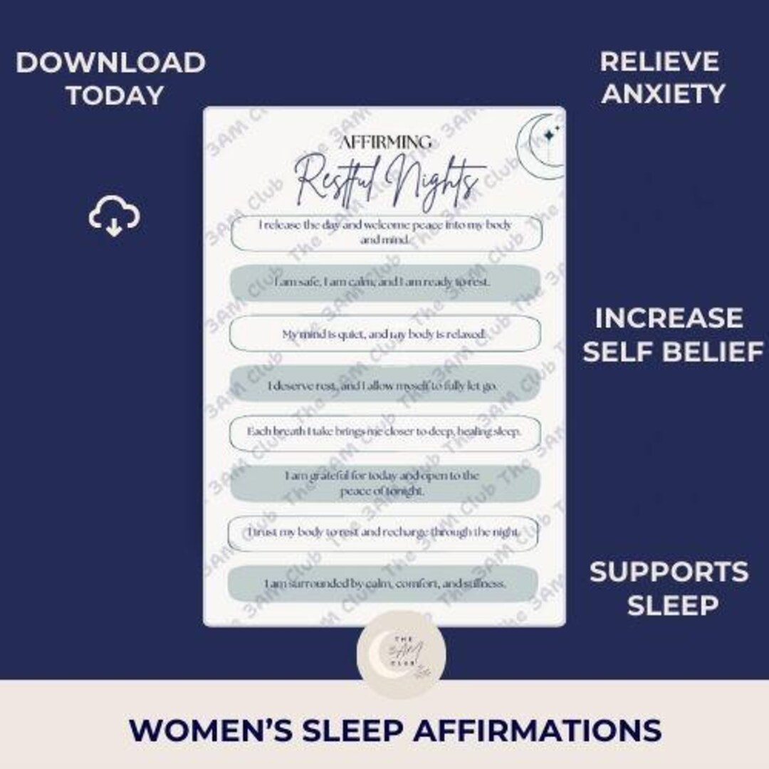 Sleep Affirmations for Women – Printable Bedtime PDF for Calm ...