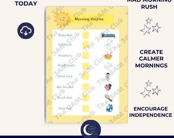 Printable Morning Routine Chart | Visual Schedule for Children | Autism ...