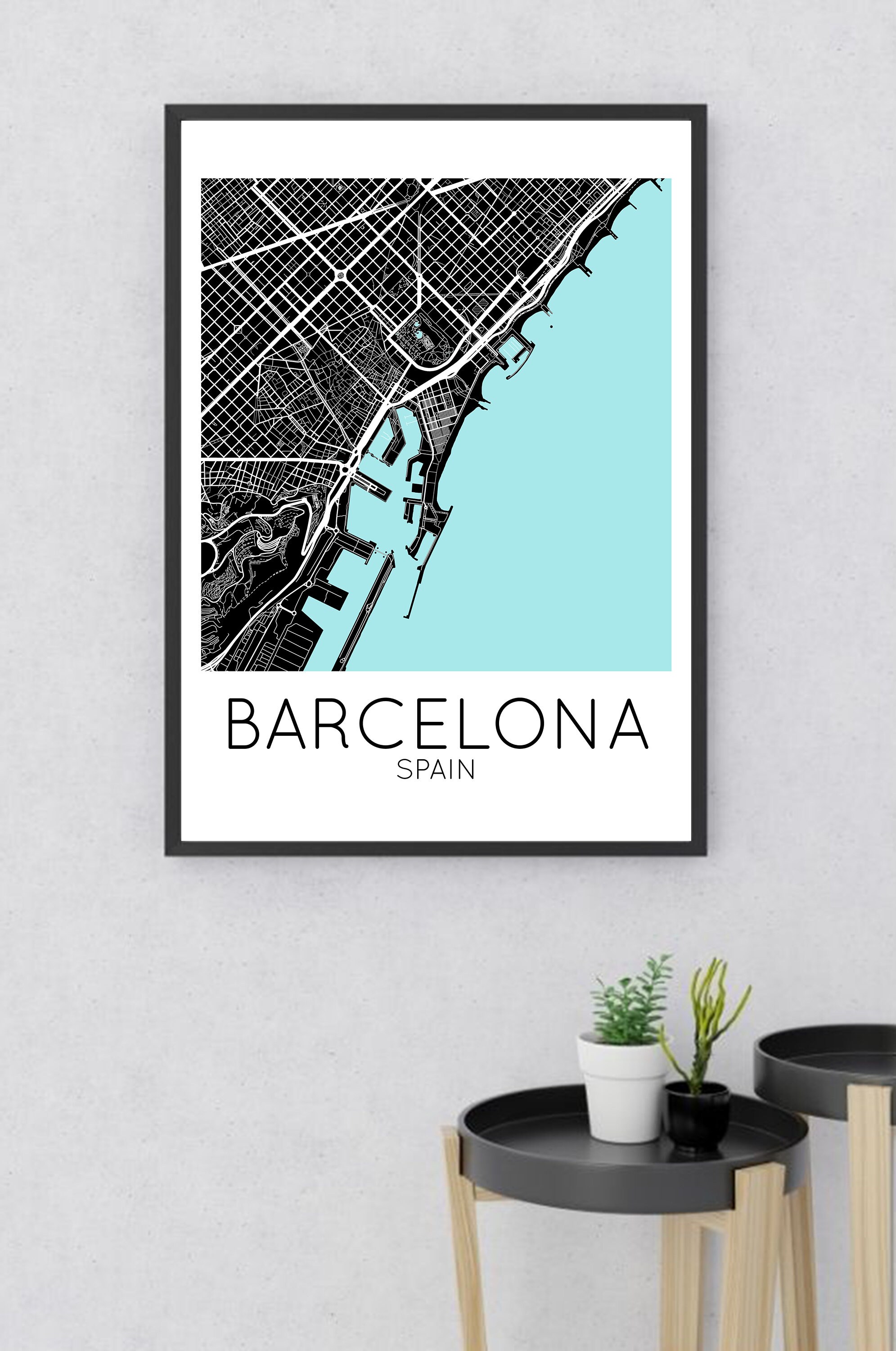 Barcelona Map Poster, Barcelona City Poster, Barcelona Map, Barcelona ...