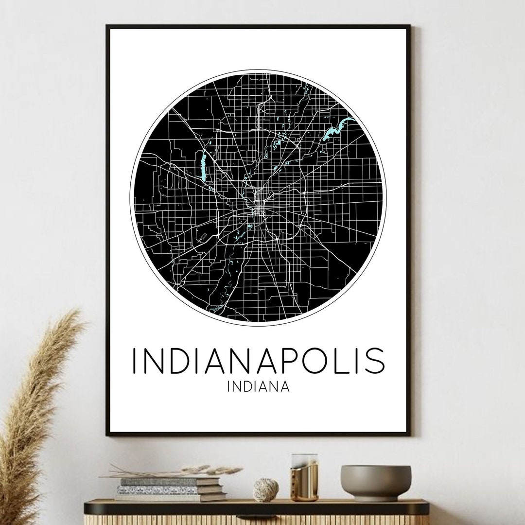 Indianapolis Map Poster, Indianapolis City Poster, Map of Indianapolis ...