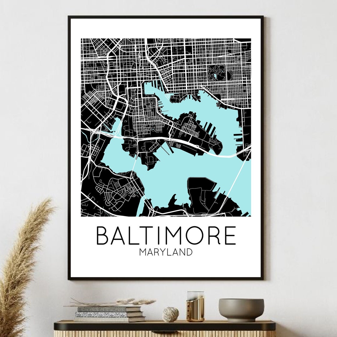 Baltimore Map Poster, Baltimore City Poster, Baltimore Map, Baltimore ...