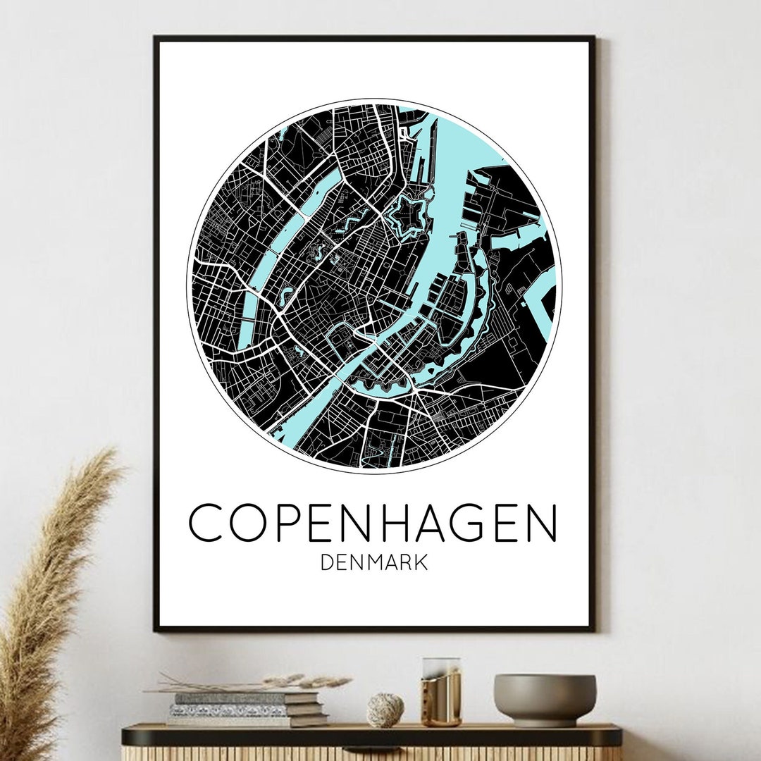 Copenhagen Map Poster, Copenhagen City Poster, Copenhagen Map ...