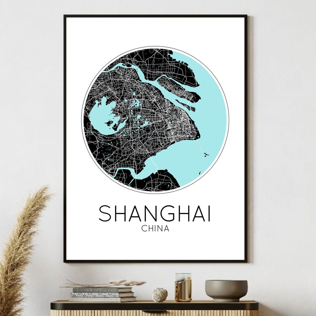 Shanghai Map Poster, Shanghai City Poster, Shanghai Map, Shanghai Print ...