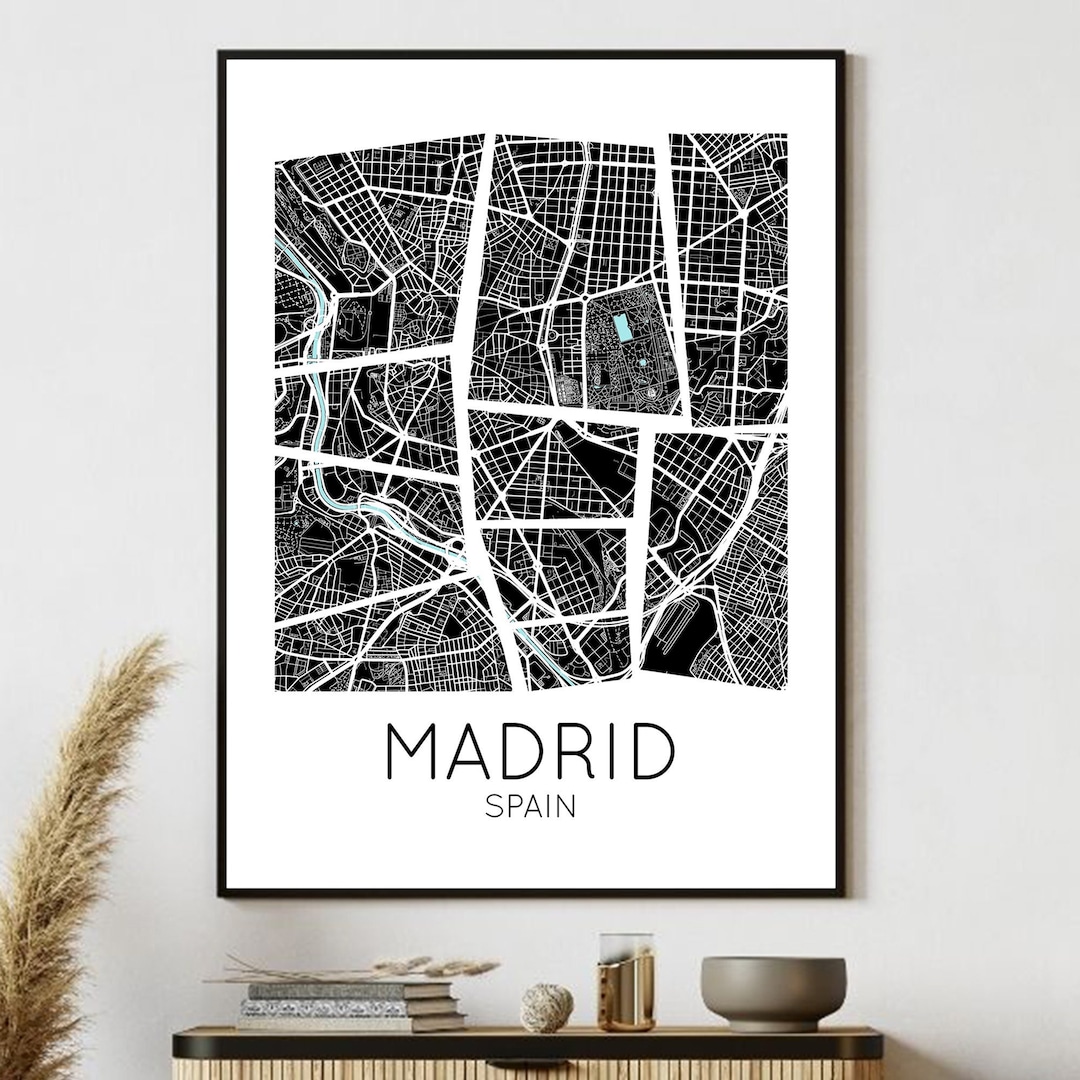 Madrid Map Poster, Madrid City Poster, Madrid Map, Madrid Print, Madrid ...