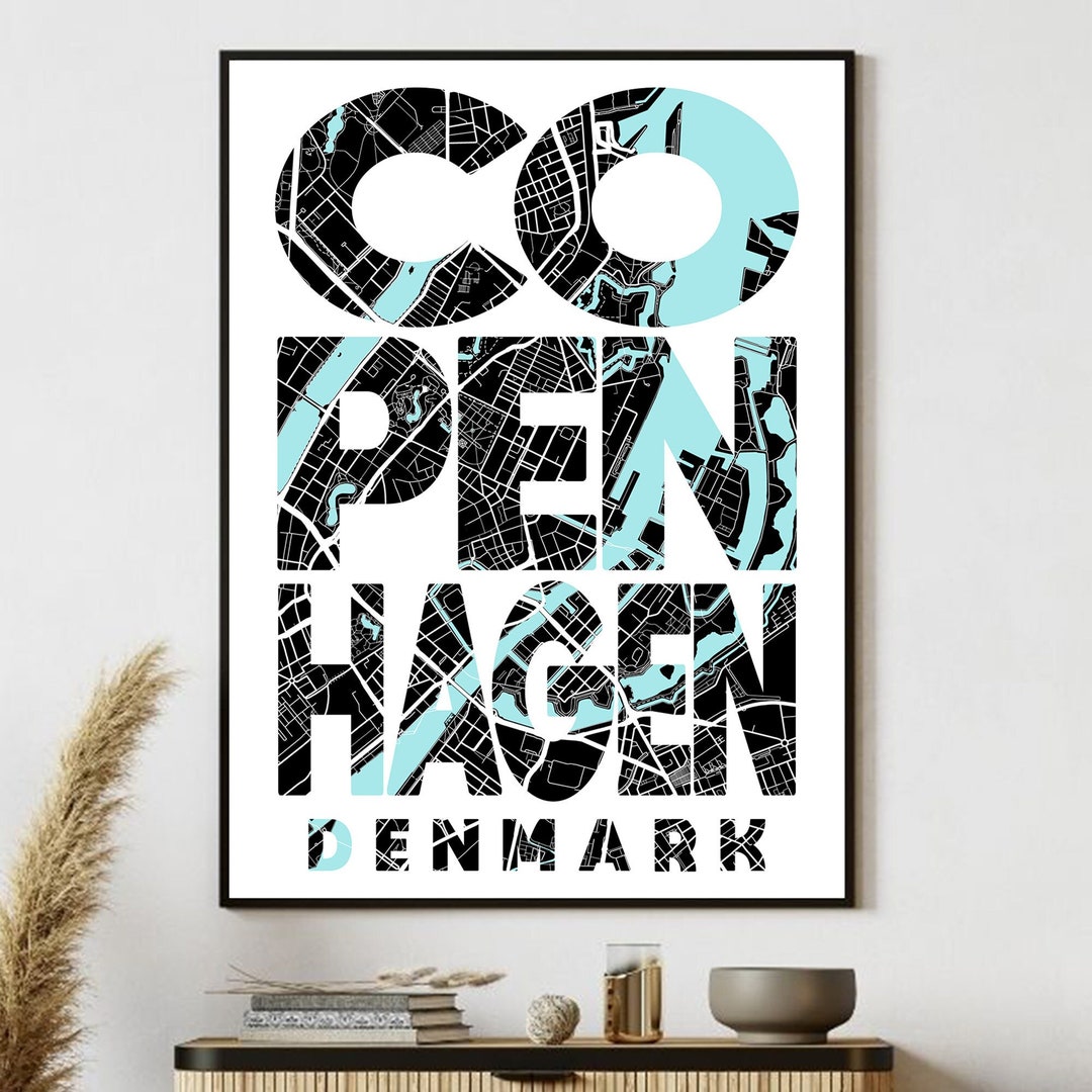 Copenhagen Map Poster, Copenhagen City Poster, Copenhagen Map ...