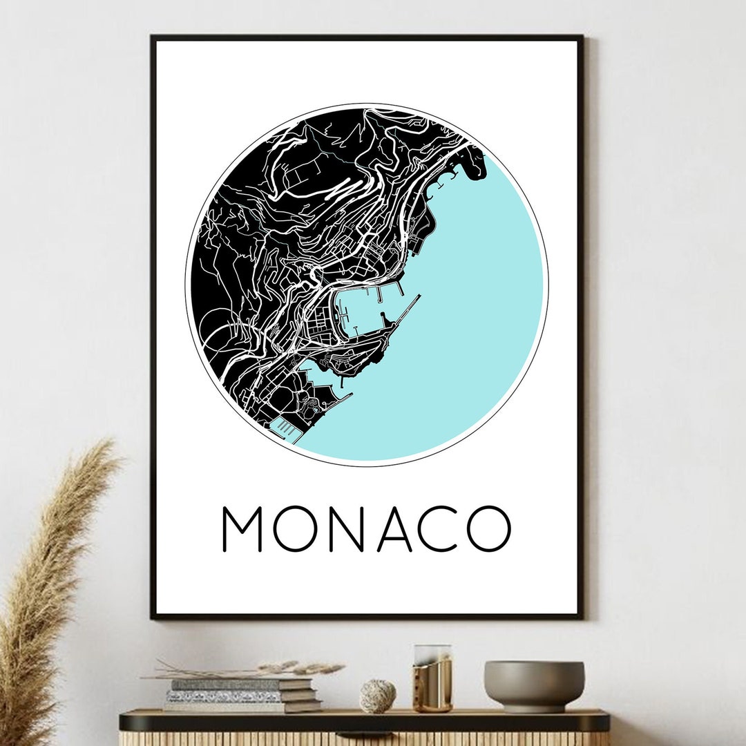 Monaco Map Poster, Monaco Poster, Monaco Map, Monaco Print, Monaco ...