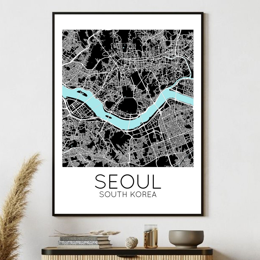 Seoul Map Poster, Seoul City Poster, Seoul Map, Seoul Print, Seoul ...