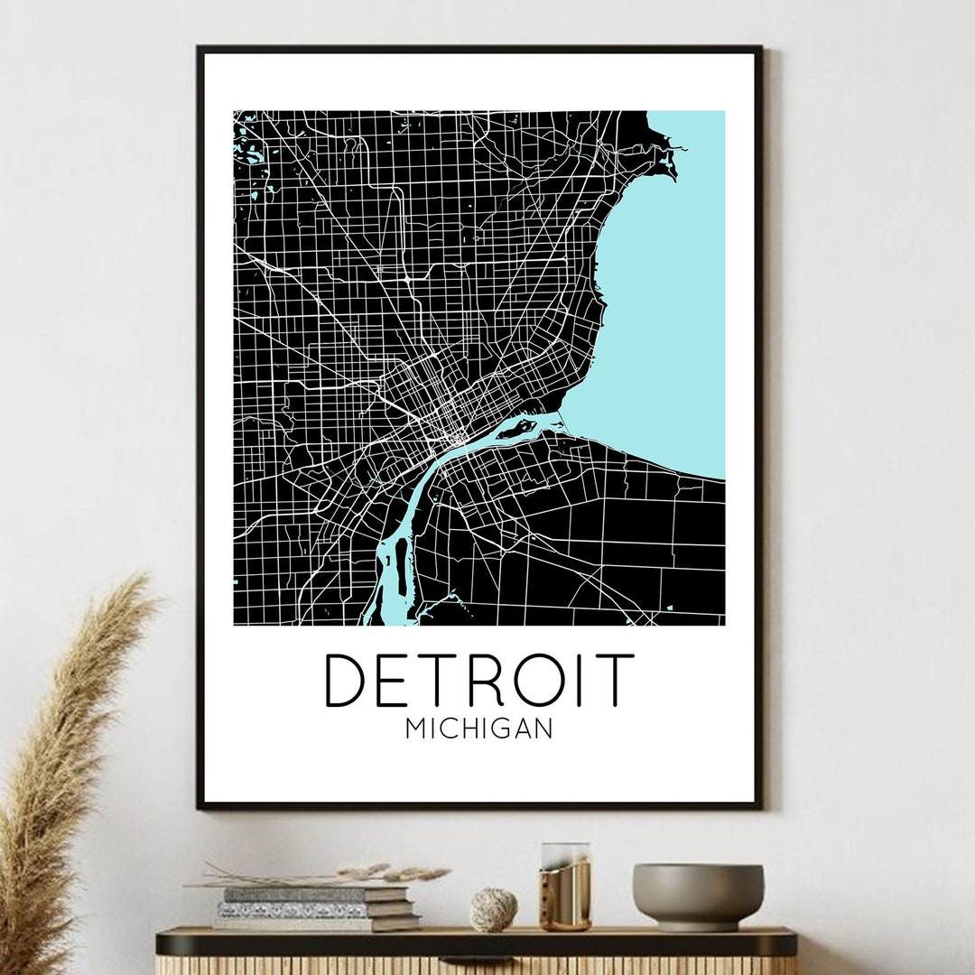 Detroit Map Poster, Detroit City Poster, Detroit Map, Detroit Print ...