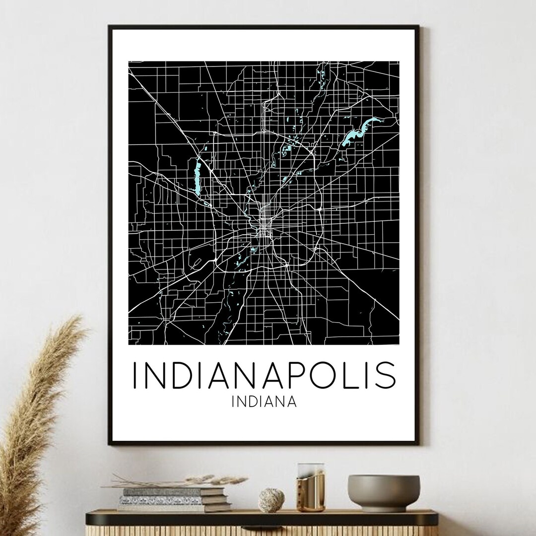 Indianapolis Map Poster, Indianapolis City Poster, Map of Indianapolis ...