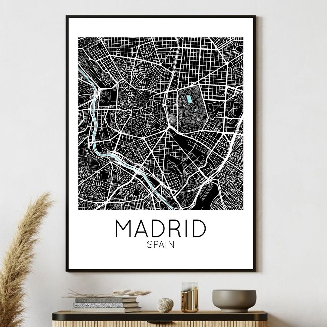 Madrid Map Poster, Madrid City Poster, Madrid Map, Madrid Print, Madrid ...