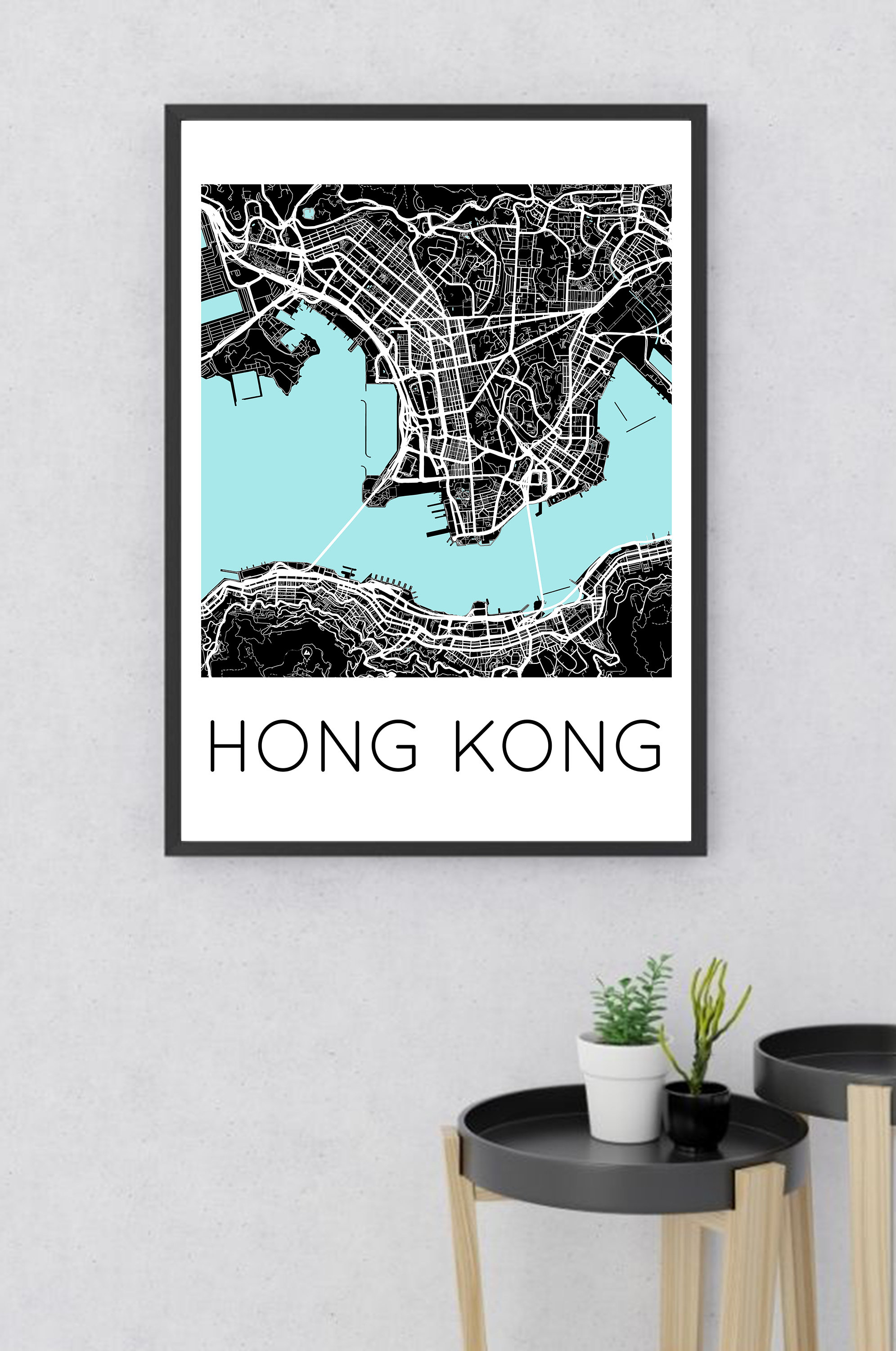 Hong Kong Map Poster, Hong Kong City Poster, Hong Kong Map, Hong Kong ...