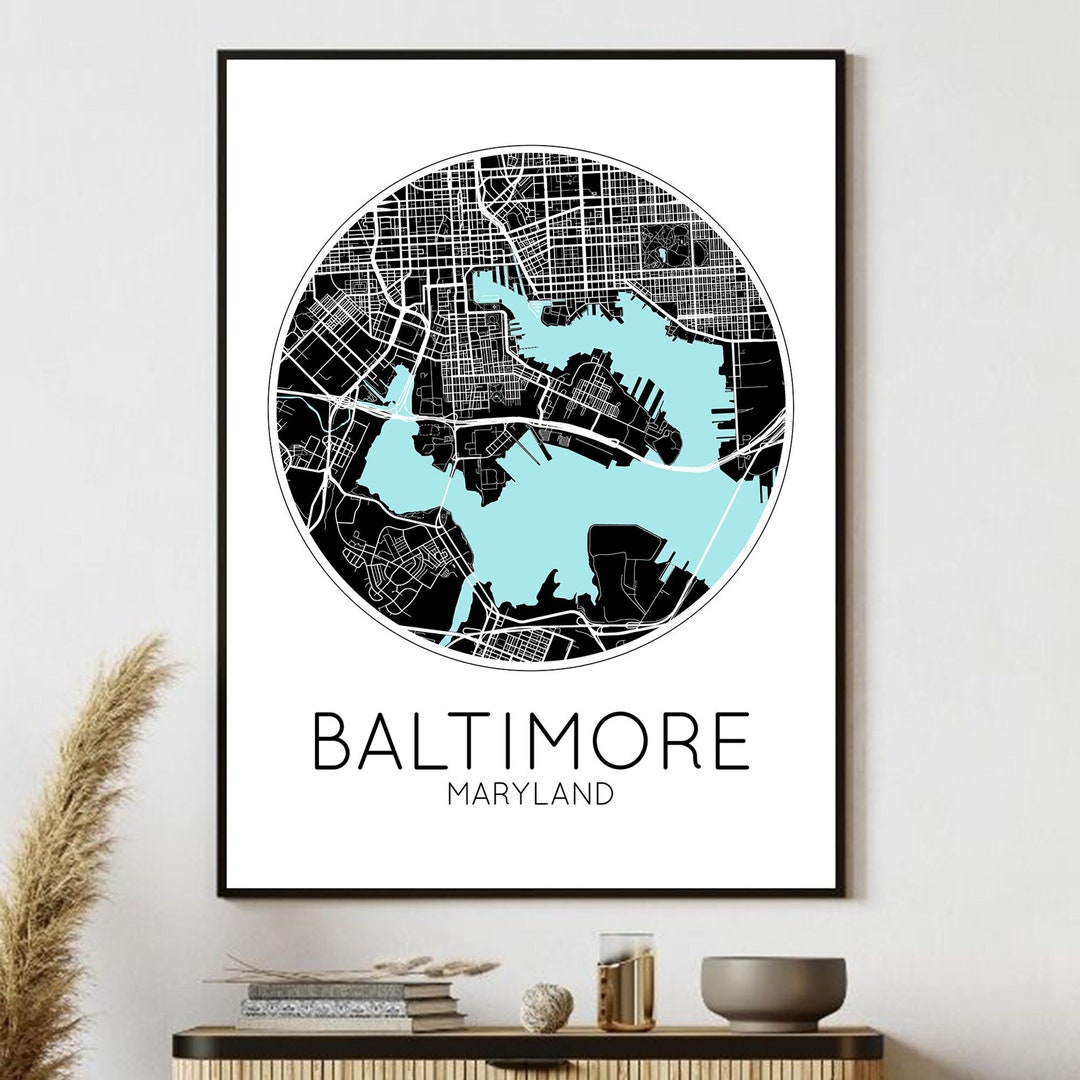 Baltimore Map Poster, Baltimore City Poster, Baltimore Map, Baltimore ...