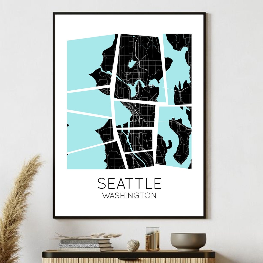 Seattle Map Poster, Seattle City Poster, Seattle Map, Seattle Print ...
