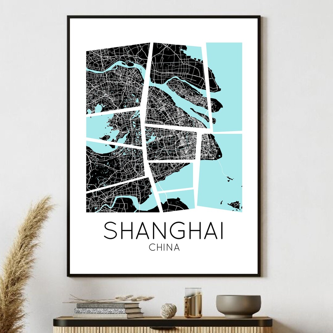 Shanghai Map Poster, Shanghai City Poster, Shanghai Map, Shanghai Print ...