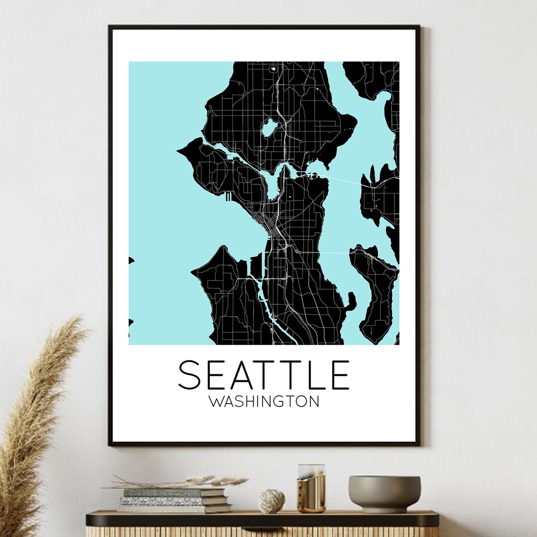 Seattle Map Poster, Seattle City Poster, Seattle Map, Seattle Print ...