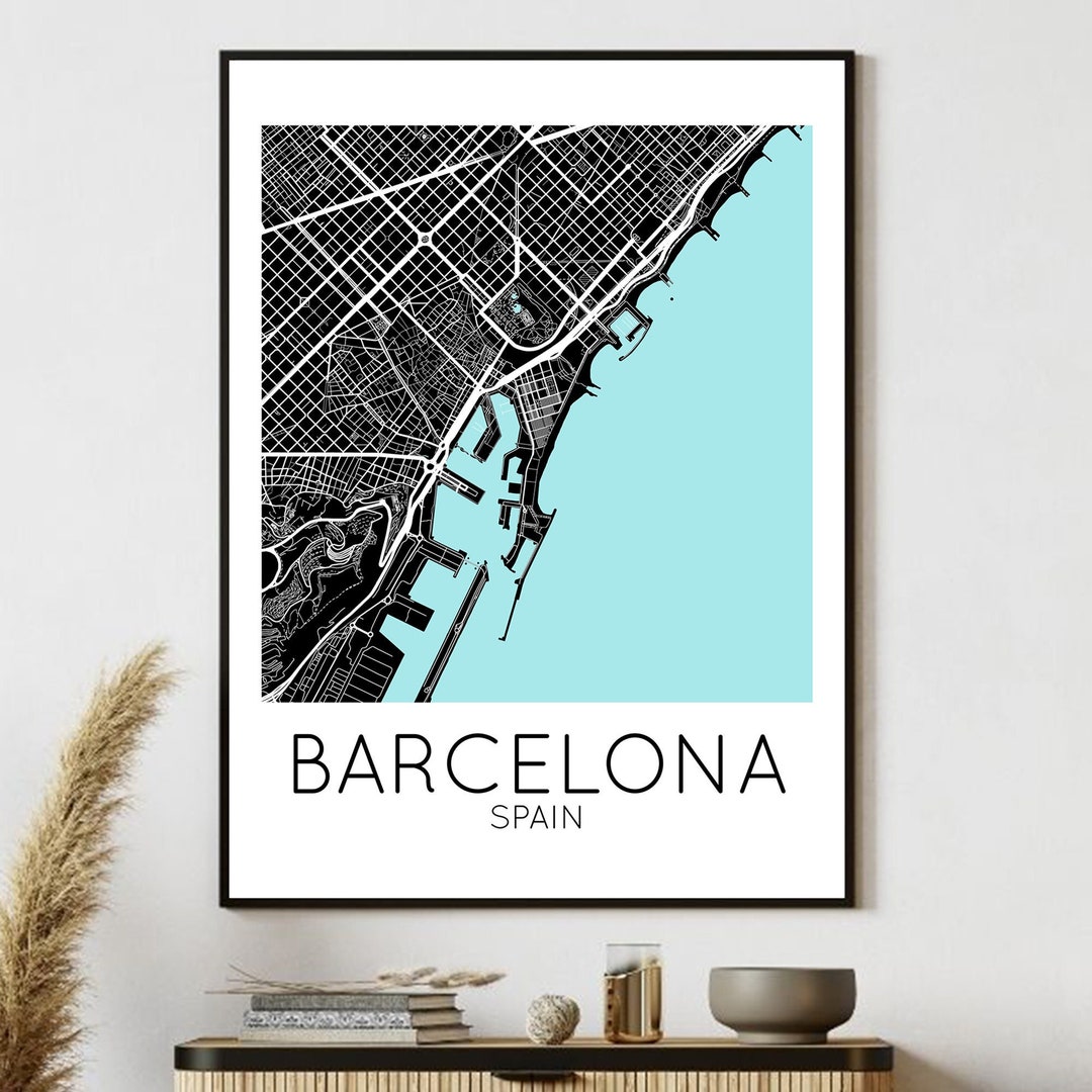 Barcelona Map Poster, Barcelona City Poster, Barcelona Map, Barcelona ...