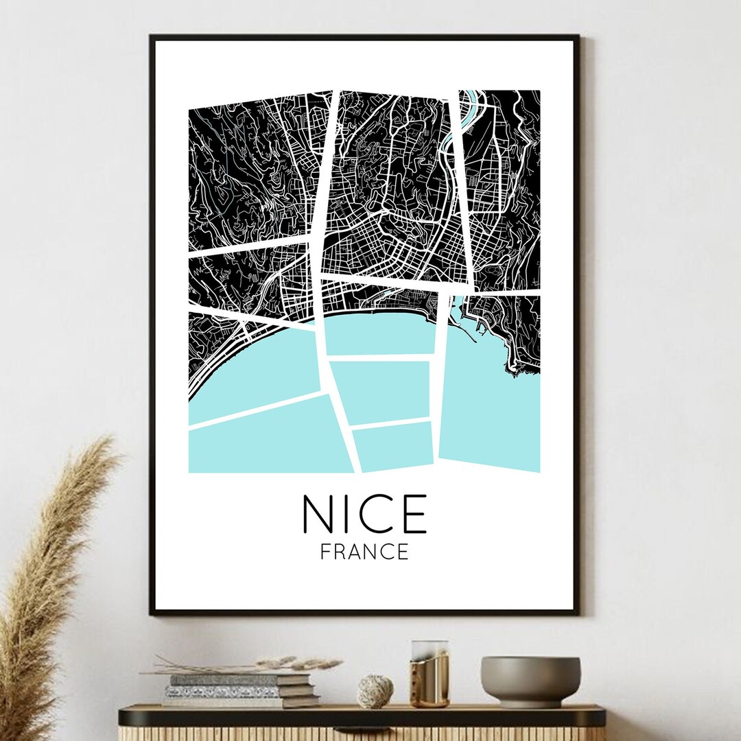 Nice Map Poster, Nice City Poster, Nice Map, Nice Print, Nice Digital ...