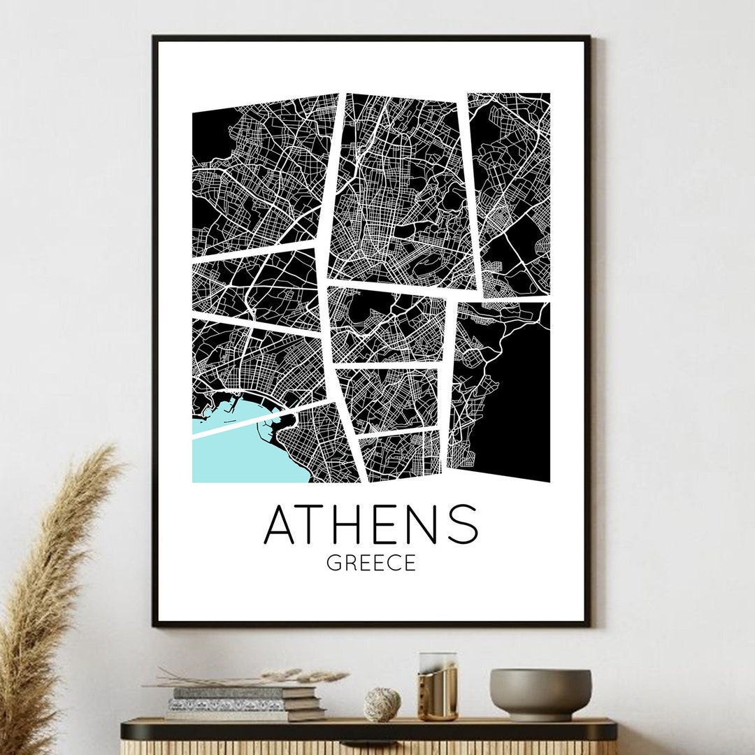 Athens Map Poster, Athens City Poster, Athens Map, Athens Print, Athens ...
