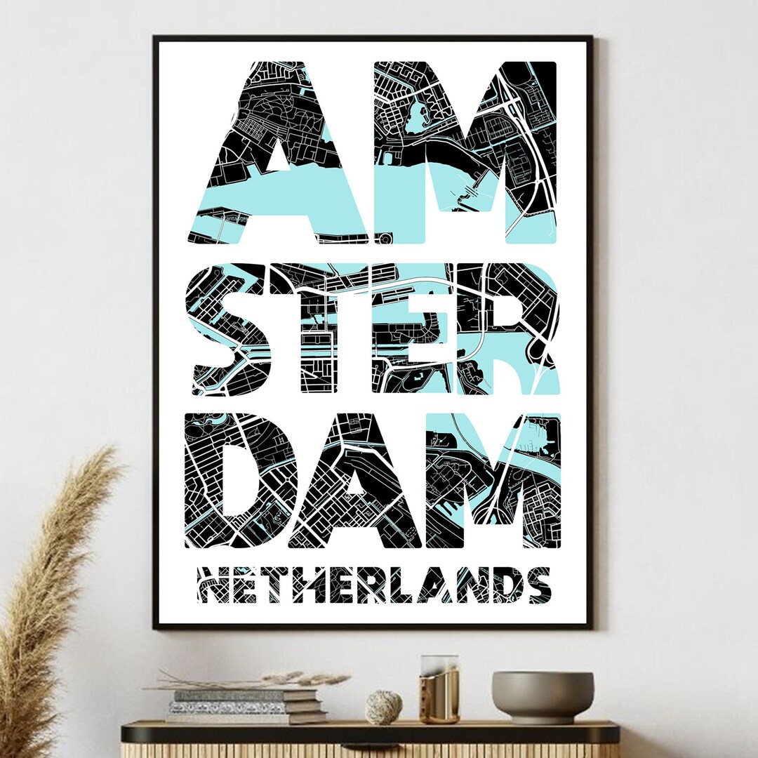 Amsterdam Map Poster, Amsterdam City Poster, Amsterdam Map, Amsterdam ...