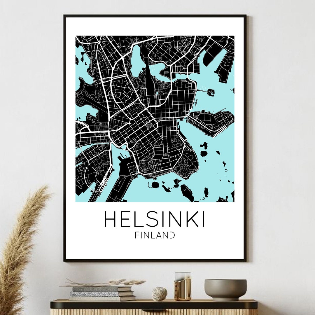 Helsinki Map Poster, Helsinki City Poster, Helsinki Map, Helsinki Print ...