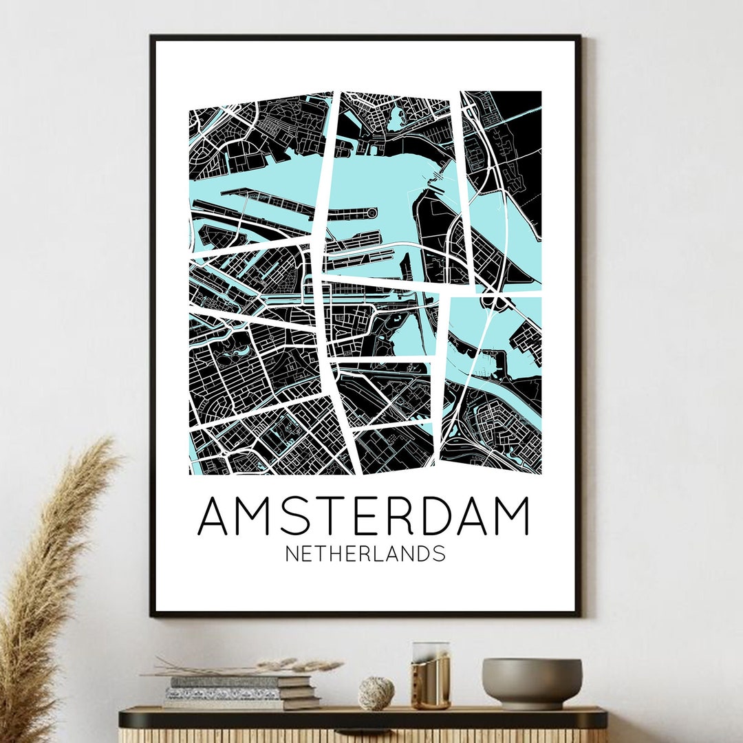 Amsterdam Map Poster, Amsterdam City Poster, Amsterdam Map, Amsterdam ...