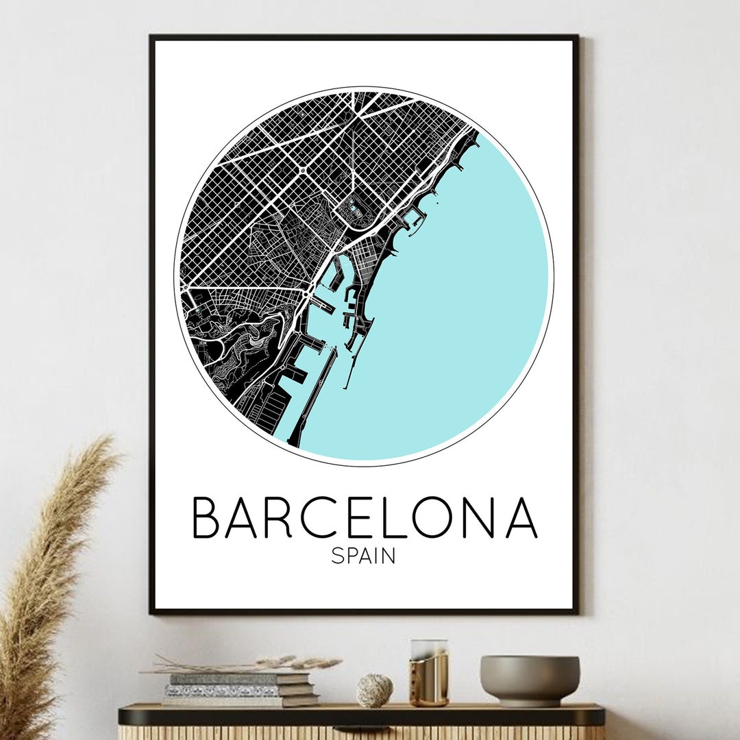 Barcelona Map Poster, Barcelona City Poster, Barcelona Map, Barcelona ...