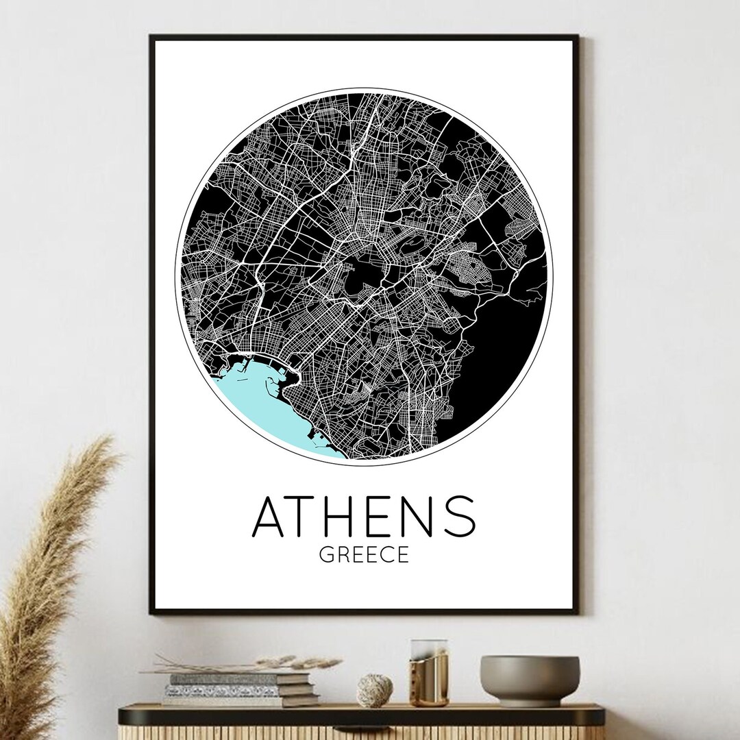 Athens Map Poster, Athens City Poster, Athens Map, Athens Print, Athens ...