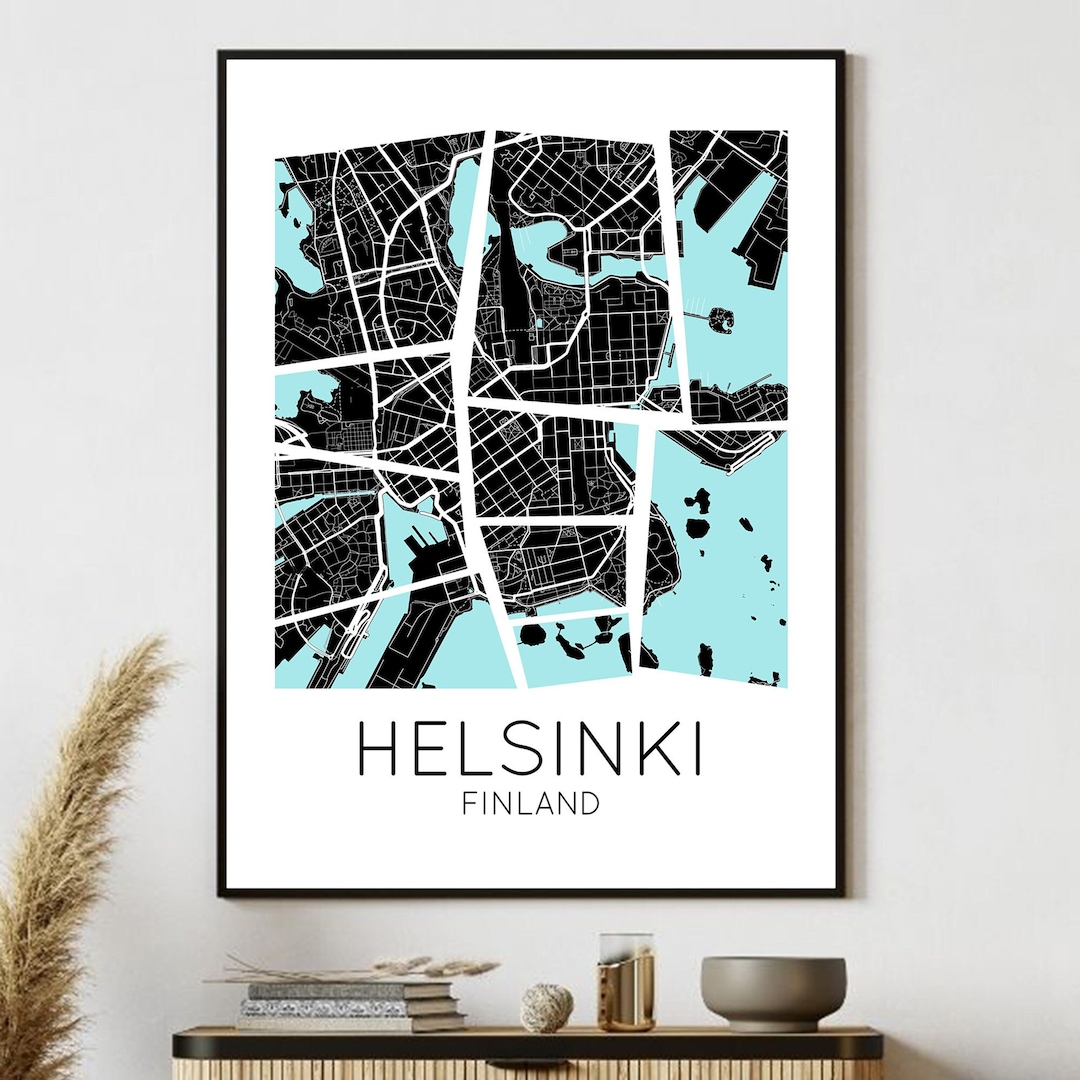 Helsinki Map Poster, Helsinki City Poster, Helsinki Map, Helsinki Print ...