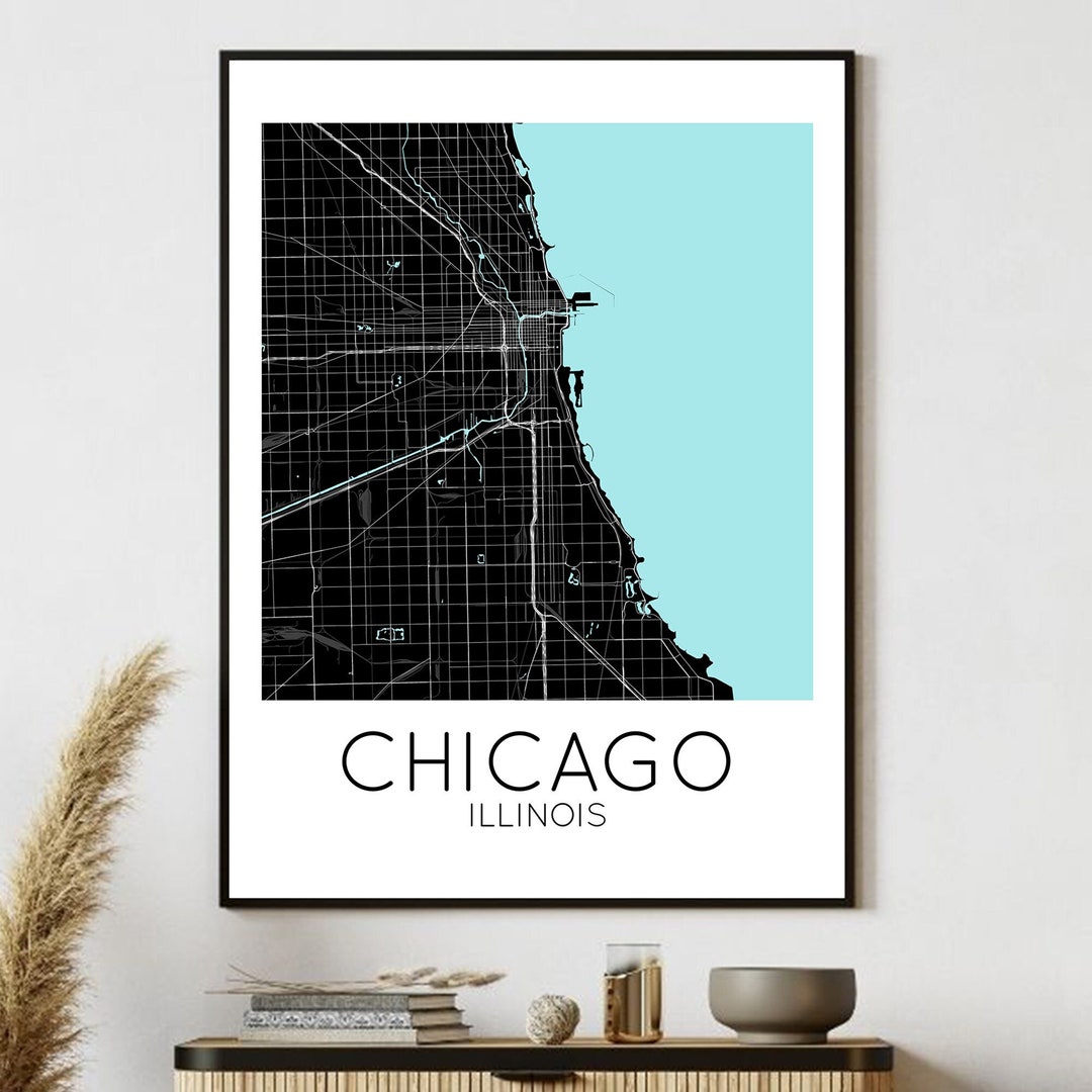 Chicago Map Poster, Chicago City Poster, Chicago Map, Chicago Print ...