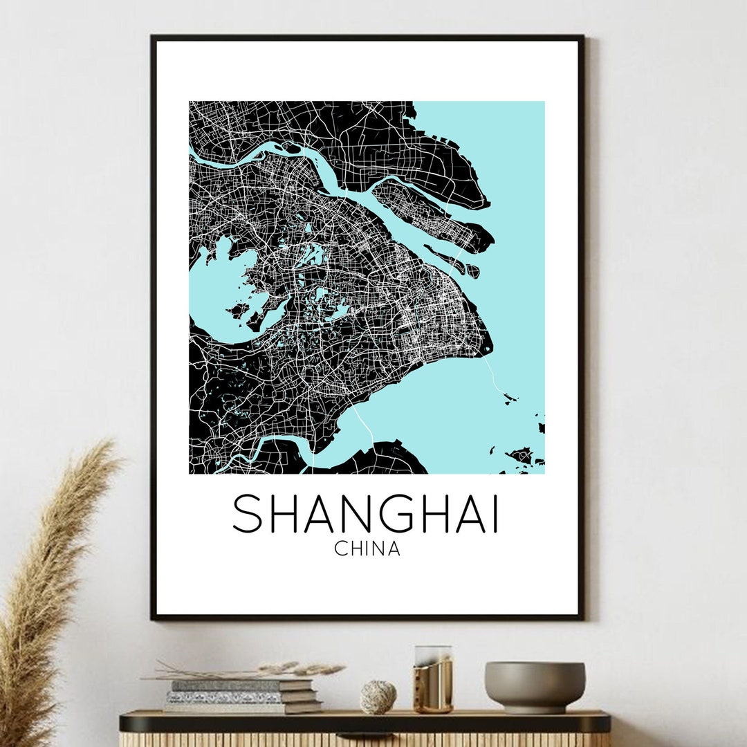 Shanghai Map Poster, Shanghai City Poster, Shanghai Map, Shanghai Print ...