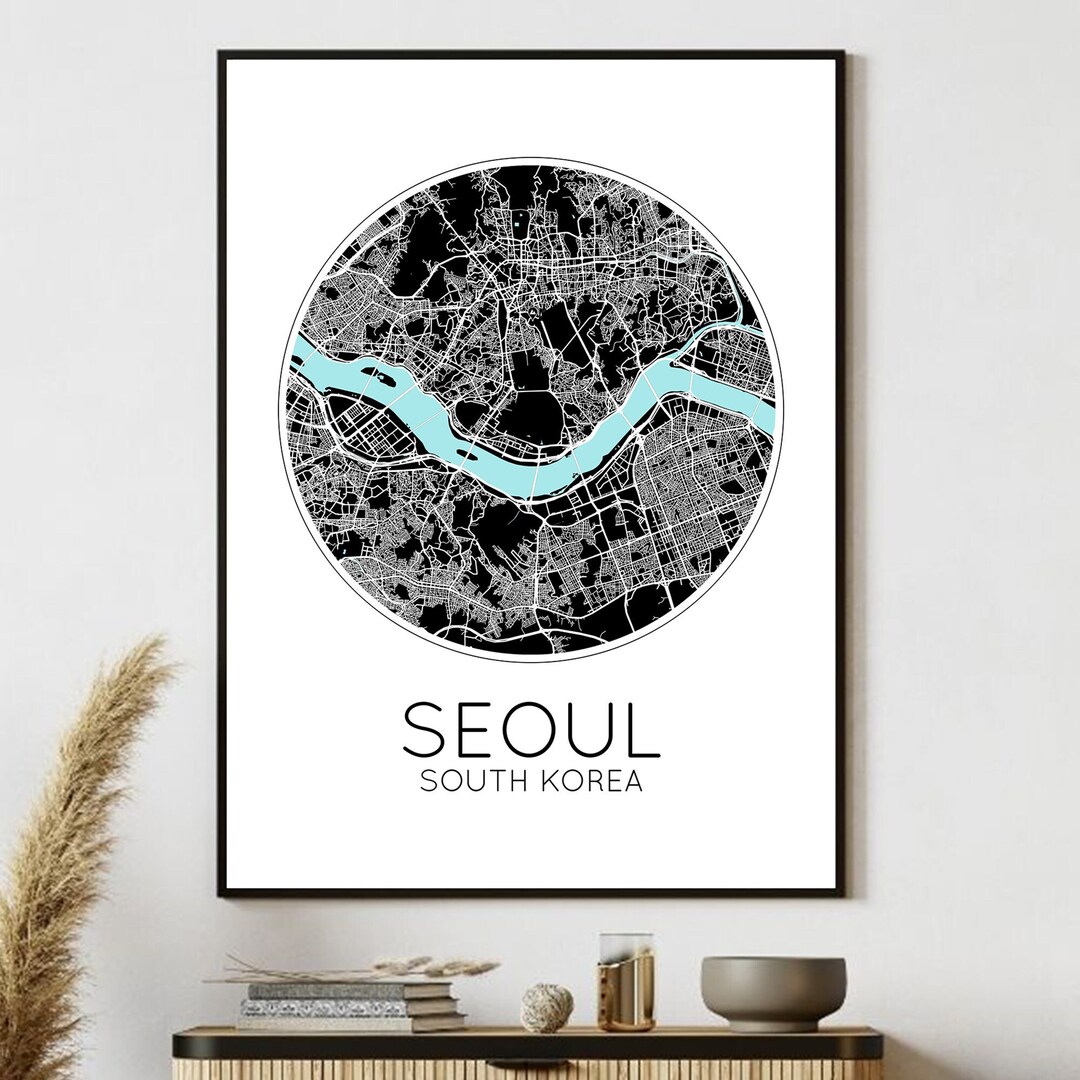 Seoul Map Poster, Seoul City Poster, Seoul Map, Seoul Print, Seoul ...