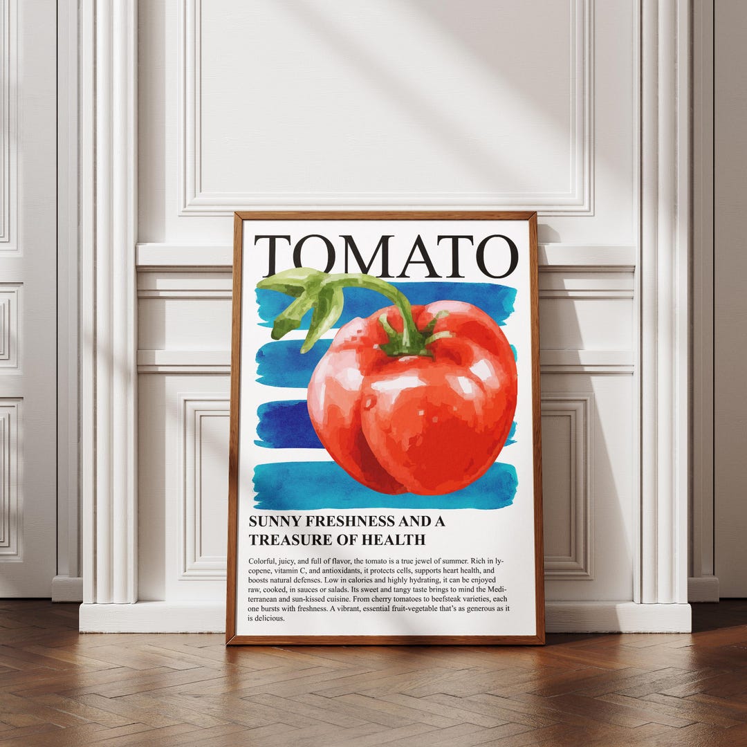 Downloadable Tomato Poster, Fruit Vegetable Poster Kitchen Decor ...