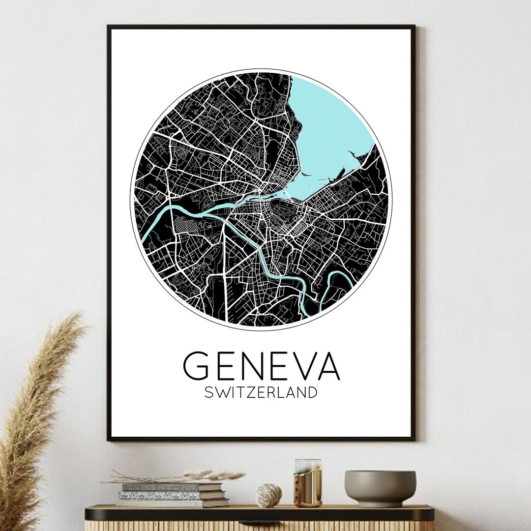 Geneva Map Poster, Geneva City Poster, Geneva Map, Geneva Print, Geneva ...
