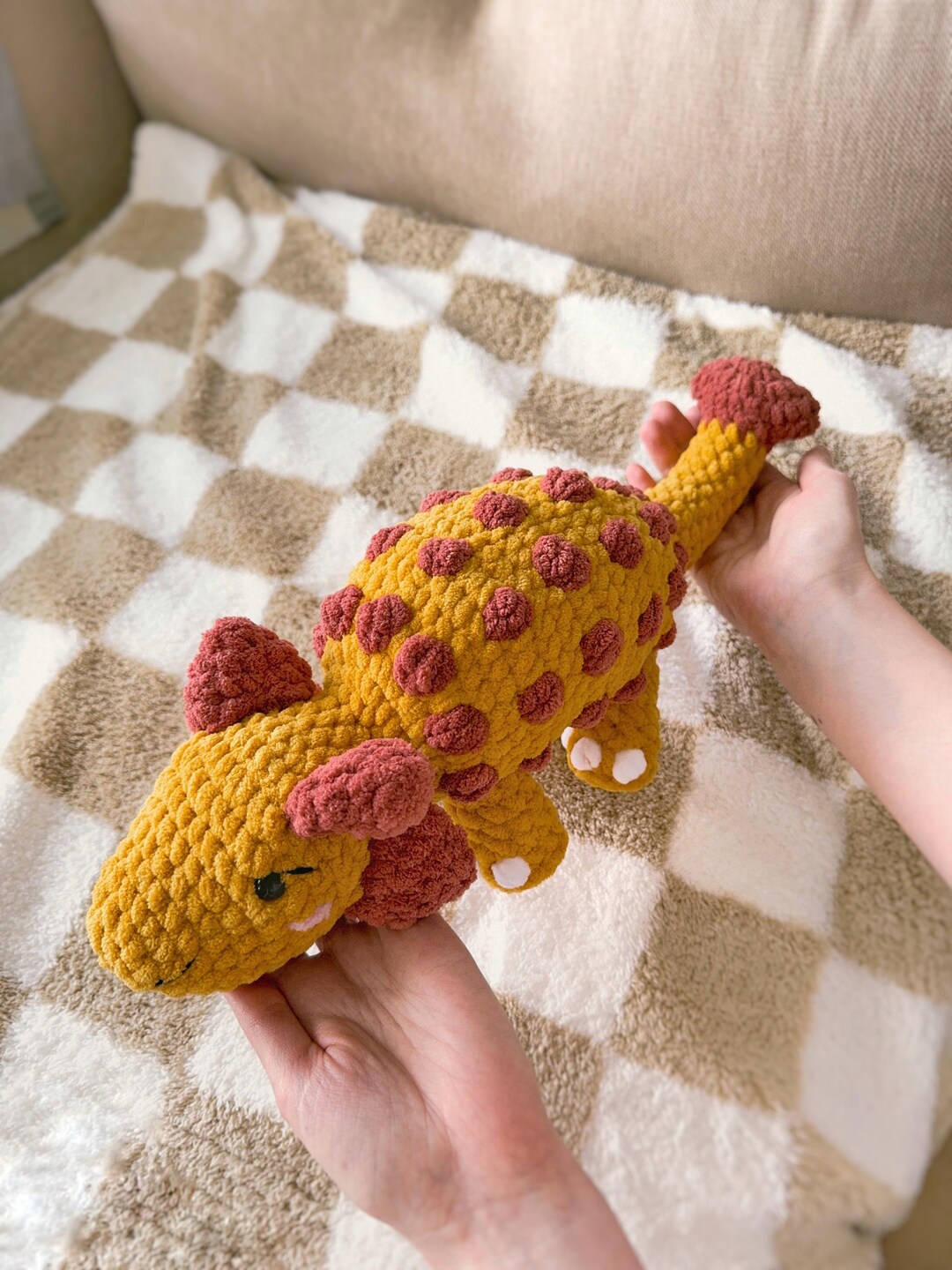 Crochet Dinosaur Plushie, Amigurumi Dinosaur Toy, Handmade Gift, Cute ...