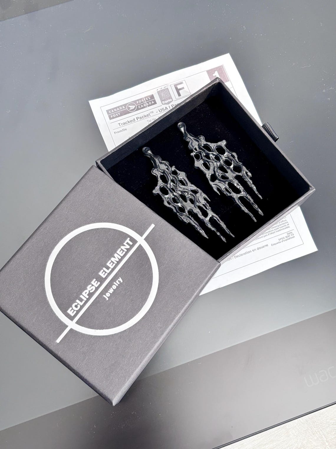 Gothic Drip Earrings 3D Printed Black Earrings With Web-like Structure ...