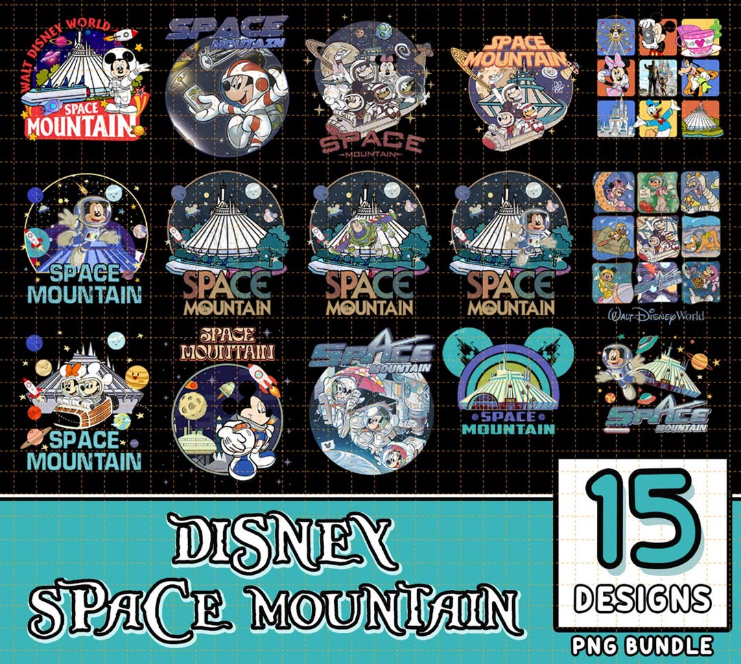 Mickey Space Mountain 15 Design Bundle Png Mickey and Friends Png Magic ...