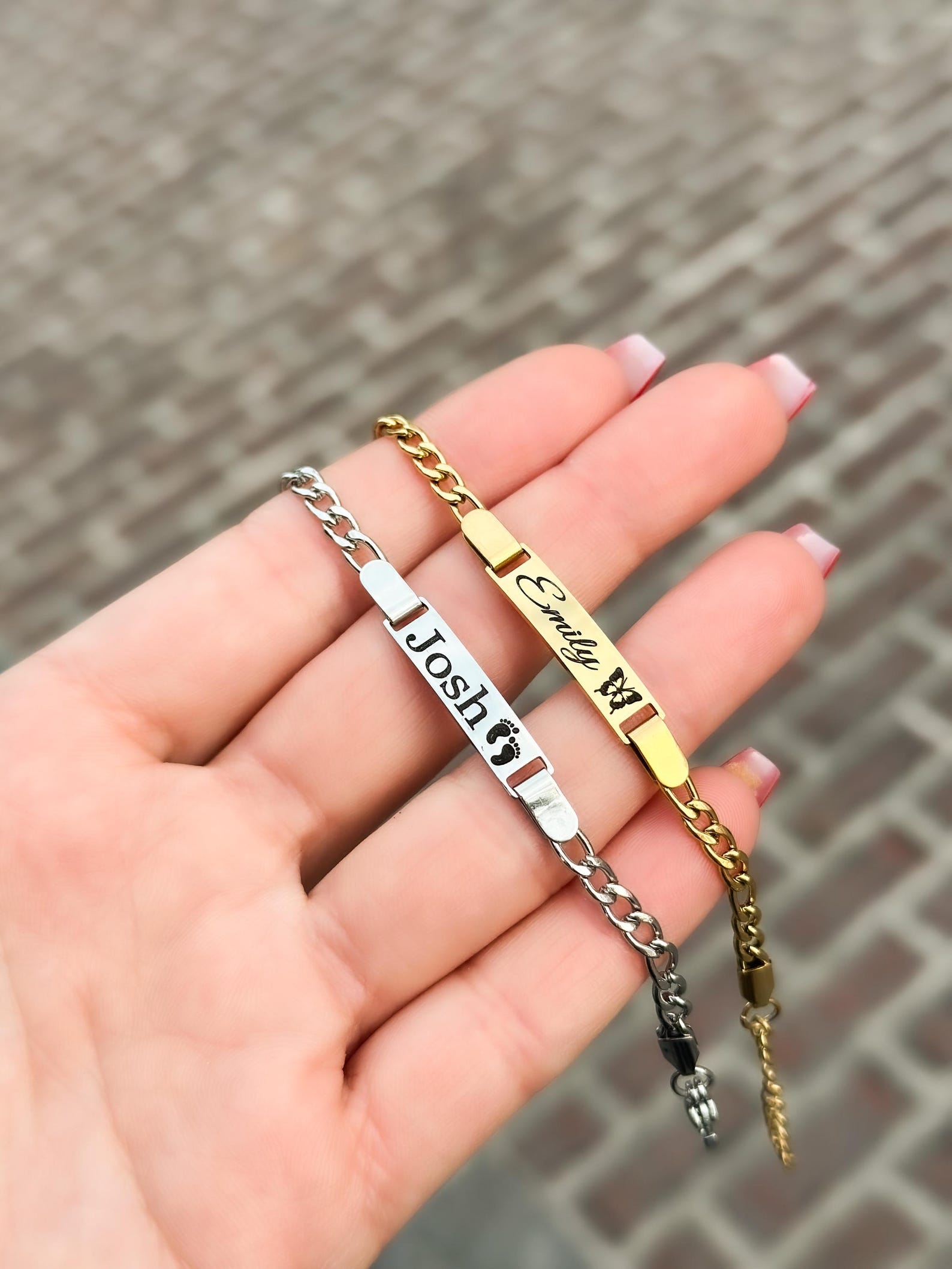 Personalized 14k Gold Name Bracelet – Custom ID Jewelry for Baby, Boy ...