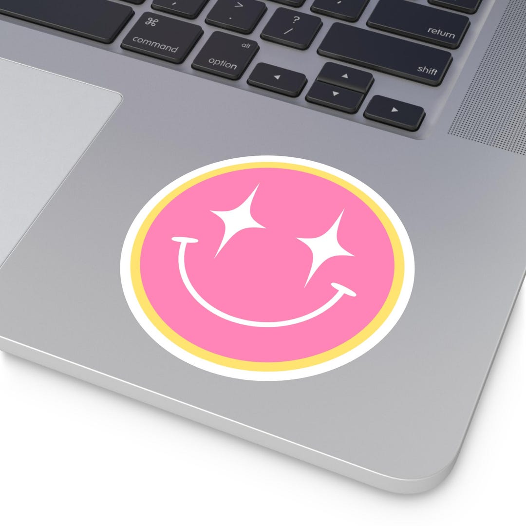 Smiley Face Round Stickers, Indoor Outdoor, Happy Face Decal ...