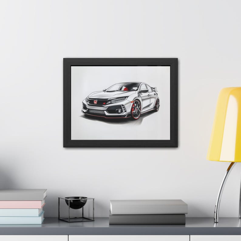 Honda Civic Type R Car Poster, Framed or Unframed, Wall Art for Office ...