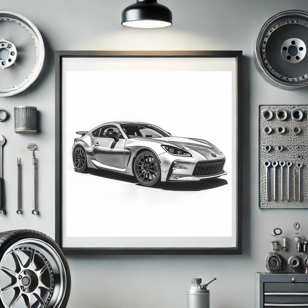 Toyota GR86 White Poster, Sports Car Print, Digital Art, Wall Decor ...