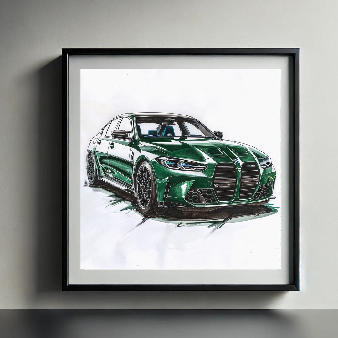 BMW M3 G80 Poster, Sports Car Print, Digital Art, Luxury Wall Decor ...