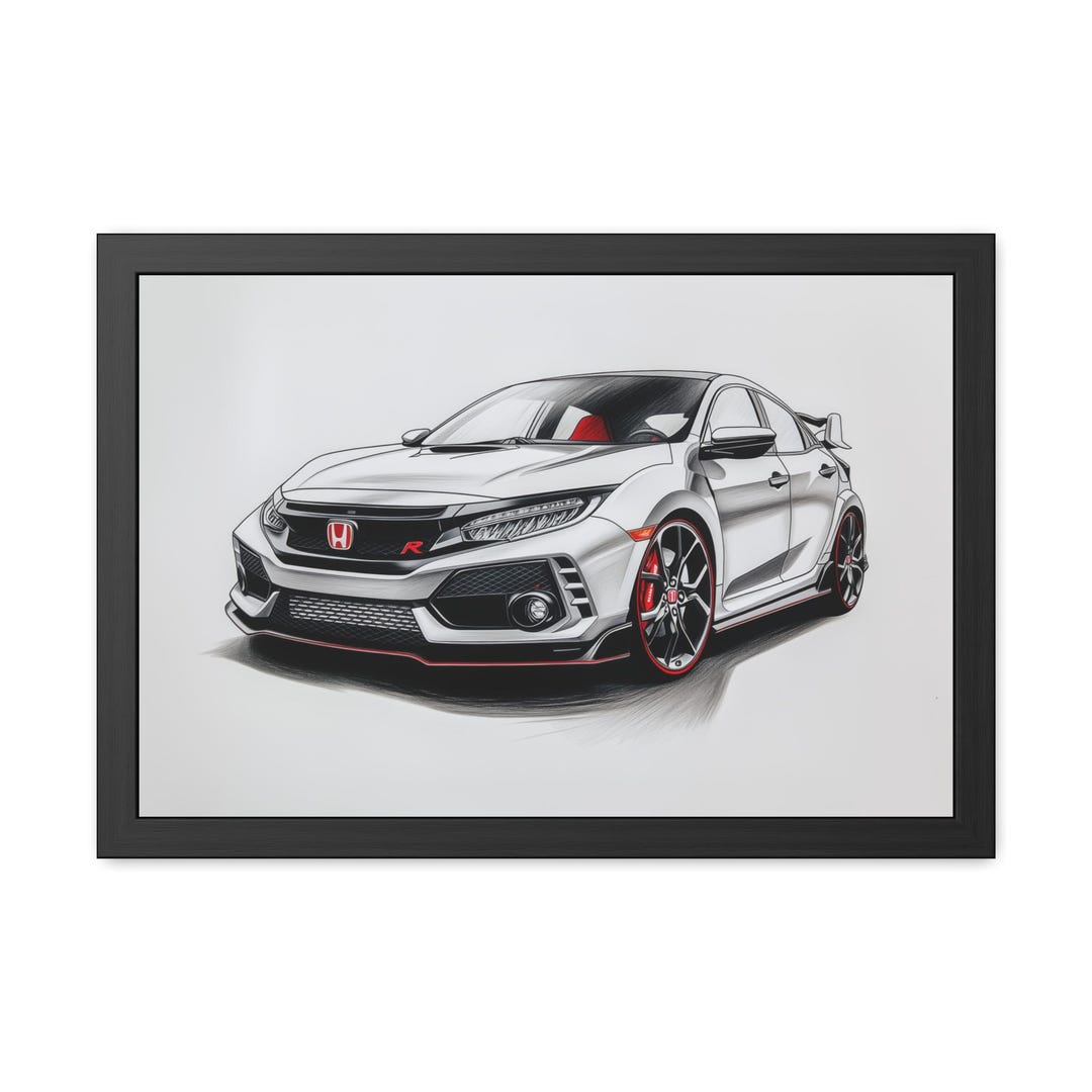 Honda Civic Type R Car Poster, Framed or Unframed, Wall Art for Office ...