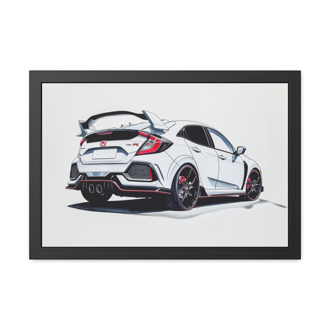 Honda Civic Type R Car Poster, Framed or Unframed, Wall Art for Office ...