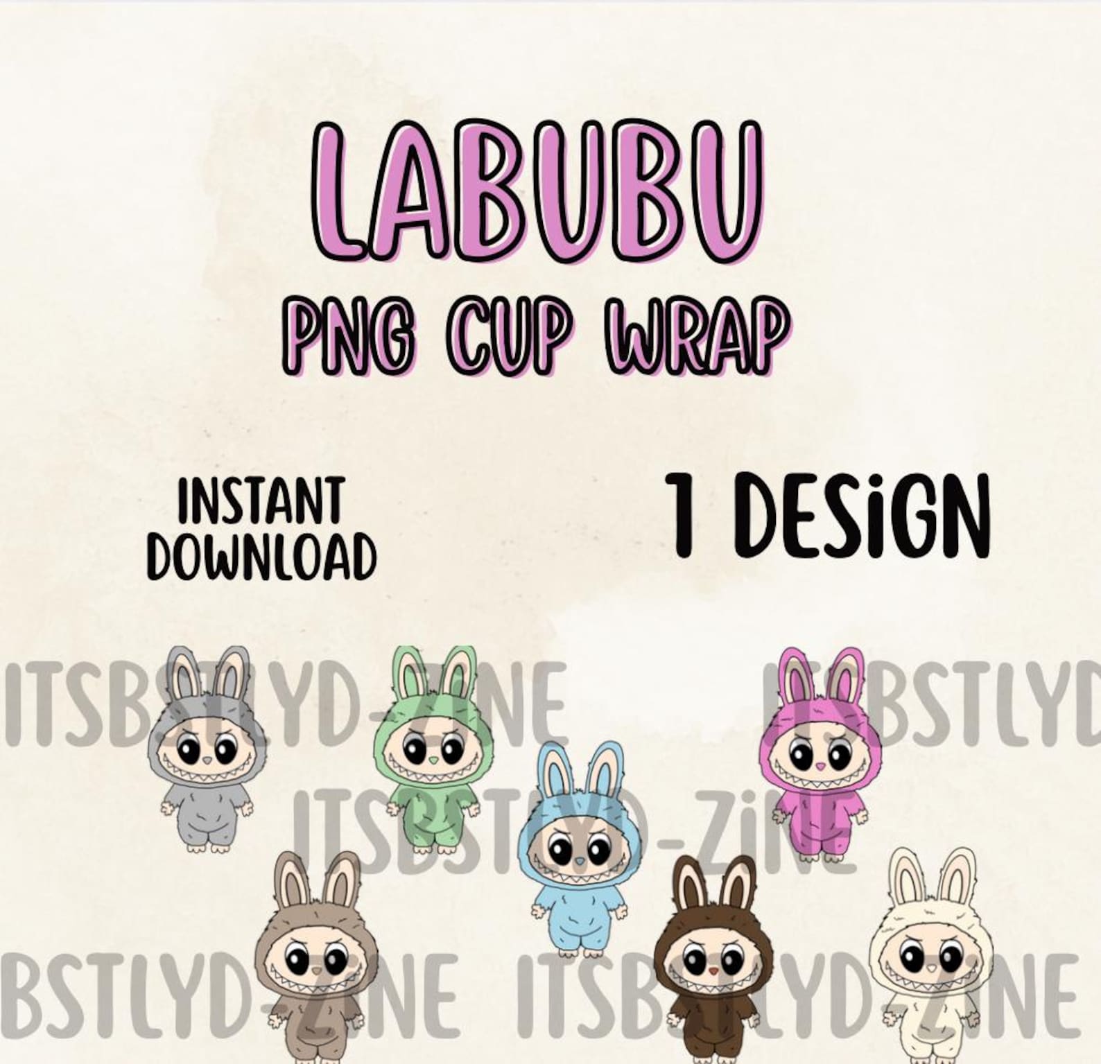 Labubu Single Png Cup Wrap Design (labubu, Labubu Sticker, Labubu ...