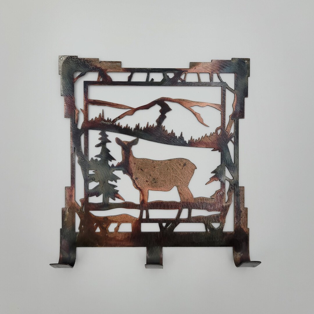 Southwest Elk Metal Key Rack 4 Color Options - Etsy