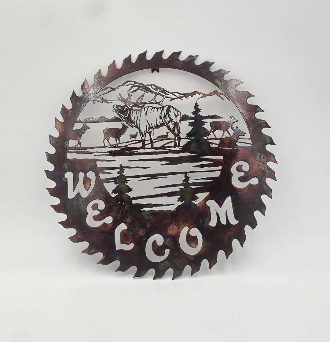 Elk Circular Saw Welcome Sign for Porch - Etsy