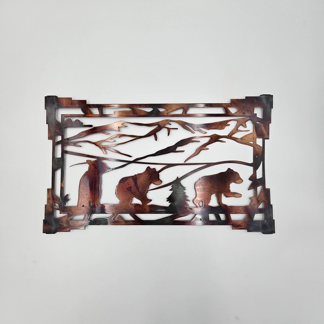 Southwest Bear Cubs Metal Wall Hanging - Etsy